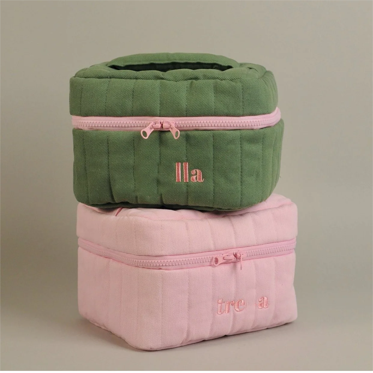 Custom Quilted Vanity Velvet Makeup Pouch - Floral Printing