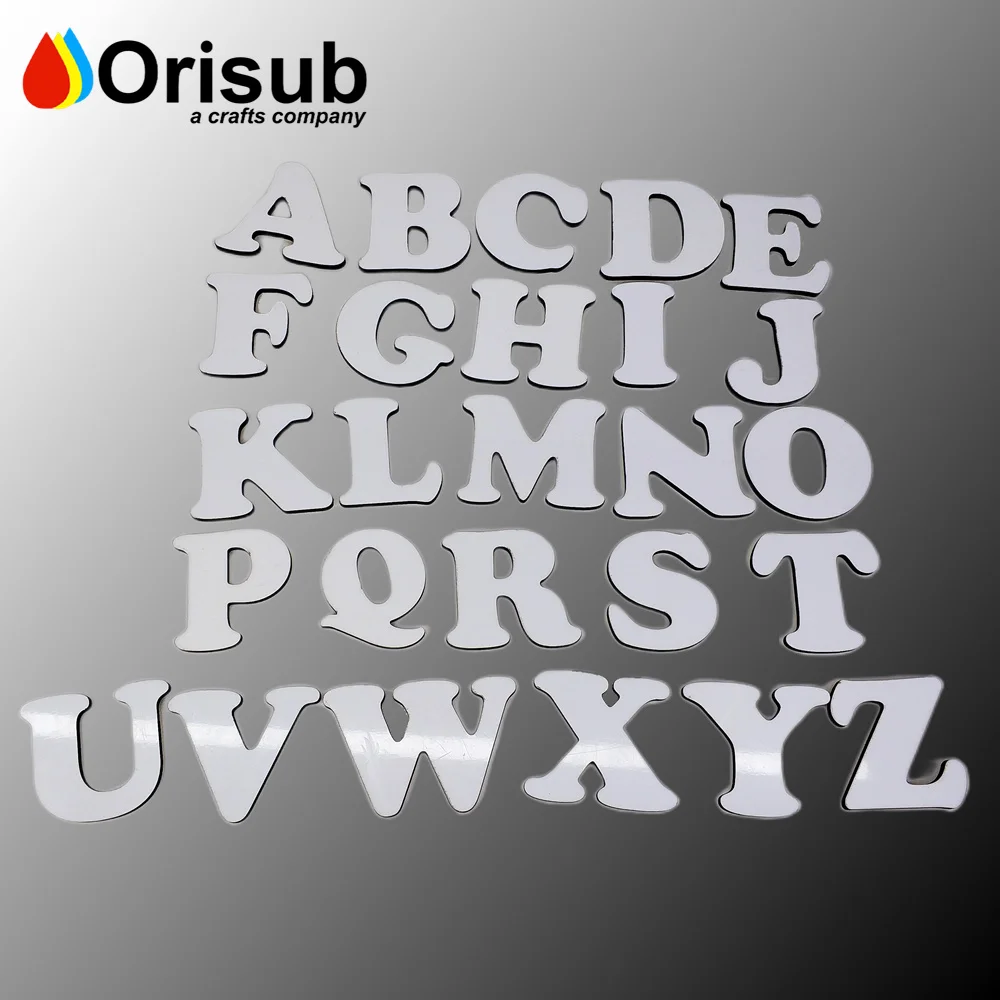 White Glossy Hardboard MDF Alphabet Blank Sublimation Wood Letters ...
