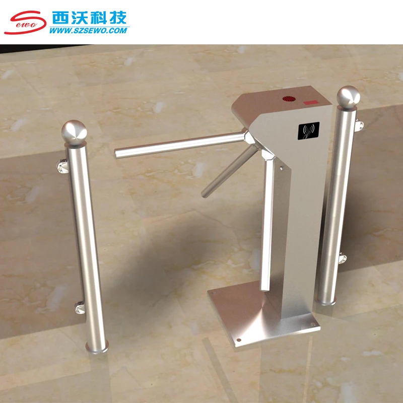 SEWO Waist High Security Slim Turnstiles OEM ODM 304 Stainless Steel ...