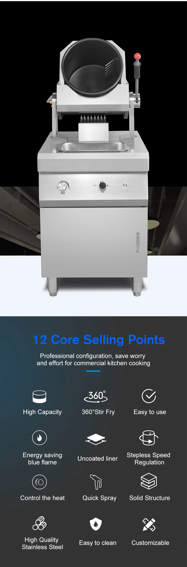 Auto Cooker Robot for Kitchen & Restaurant Natural & Petroleum Gas ...