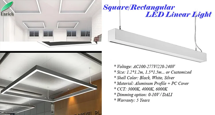 1200x1200mm Square LED Linear Light - Efficient Office Lighting