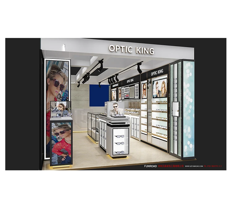 Wooden Glass Display Cabinet Used For Eyewear Store / Sunglass Showroom ...