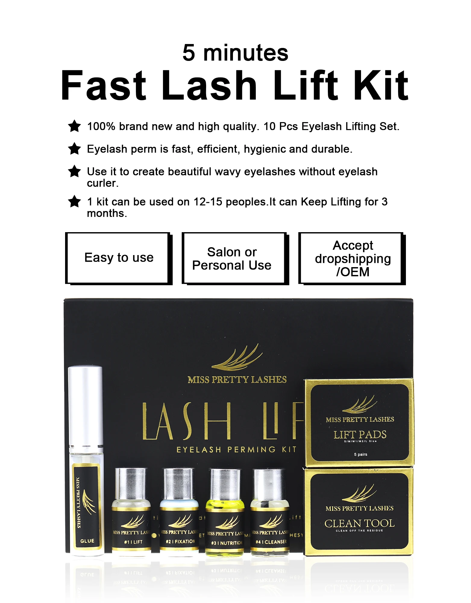 5-Minute Fast Lashes Lift and Tint Kits Eyelash Perming Gel Set with ...