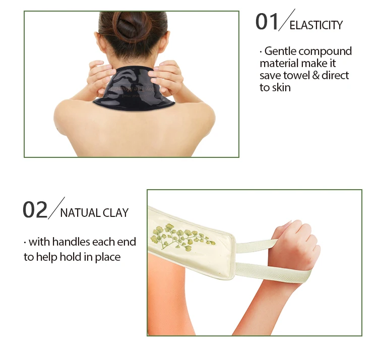 Physical Therapy Natural Clay Series Long Ice Neck Wrap With Strap ...