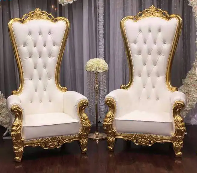 Royal Luxury High Back Party Rental Chairs - Gold Throne