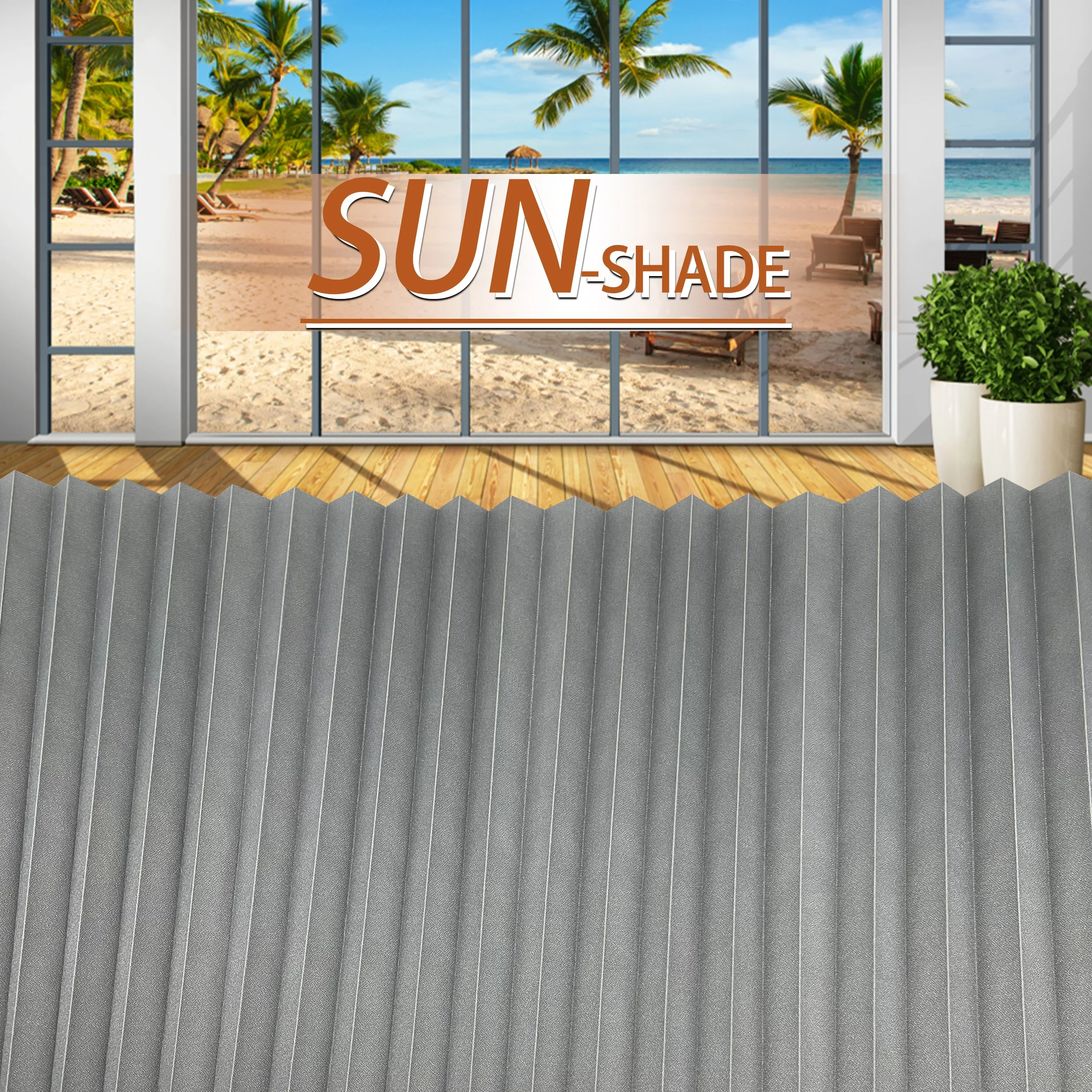 Modern Single-Layer Pleated Sunshade Window Blinds Foldable Non-Woven ...