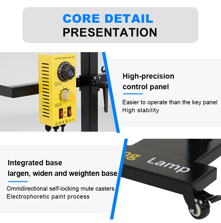 Professional Auto Body Infrared Curing Lamps 2600w Infrared Heat Lamps ...