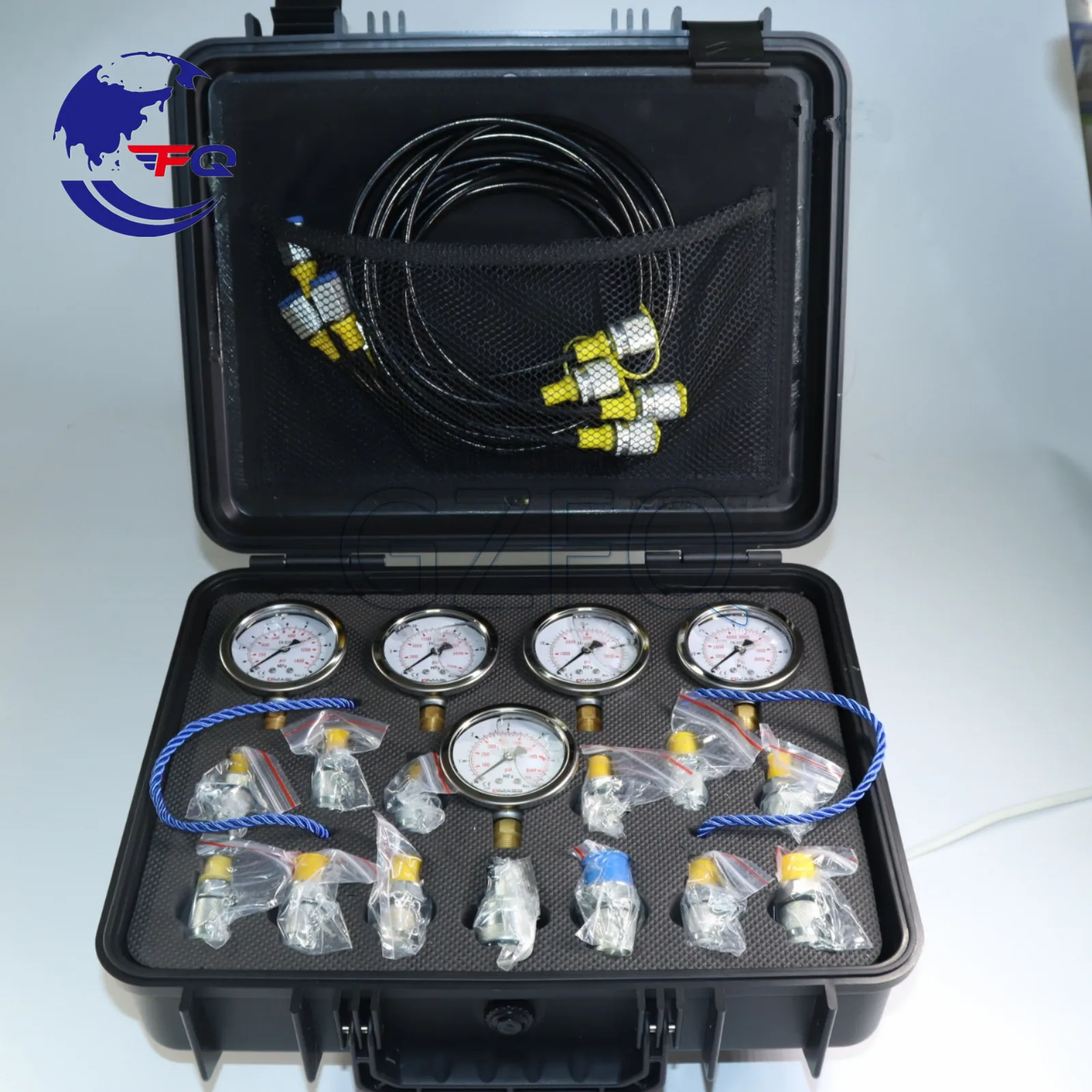 Generic Excavator Hydraulic Pressure Test Kit - 5 Gauges
