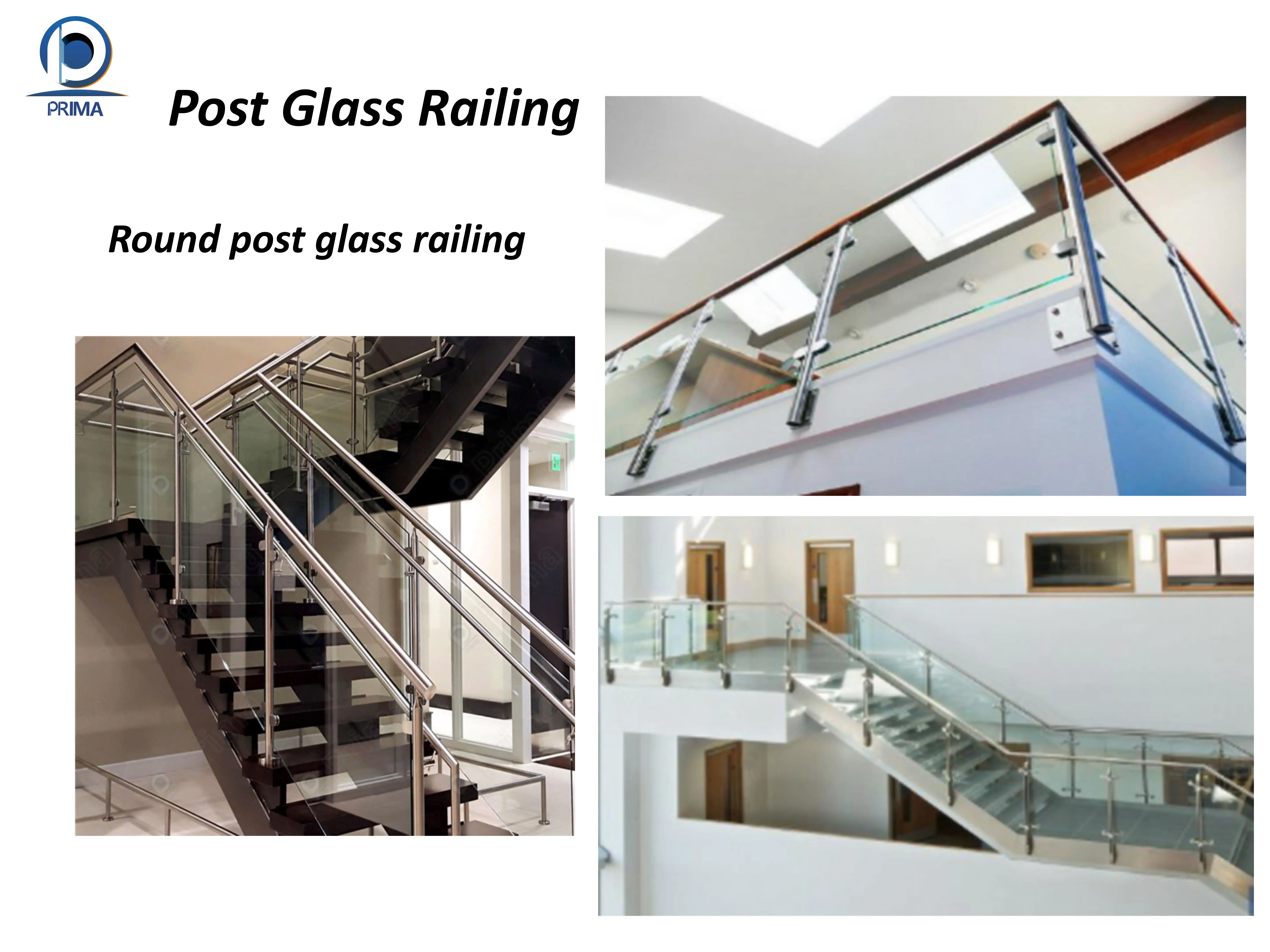 Prima Aluminium Glass Railing Modern Staircase Glass Guard Railing ...