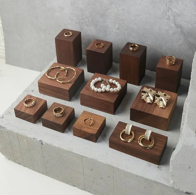 Walnut Jewelry Display Display Photo Props Ring Bracelet square Series ...