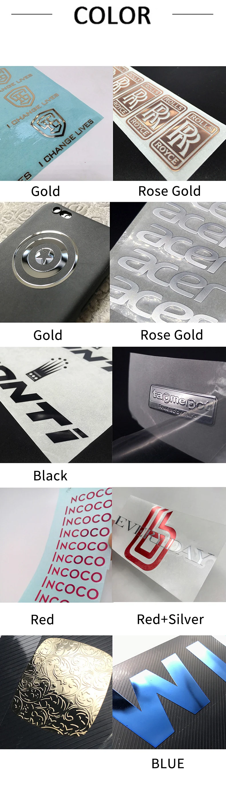 3d Transfer Stickers Personalise Logo Custom Metal Shine Letter ...