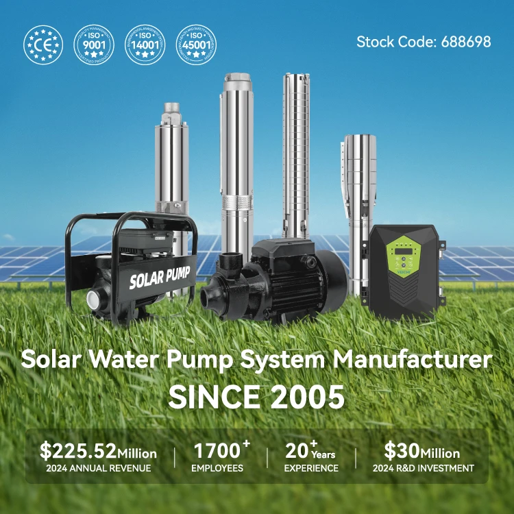 VEICHI BLDC Brushless Motor MPPT Solar Powered Submersible Pumping with Controller Solar Water ...
