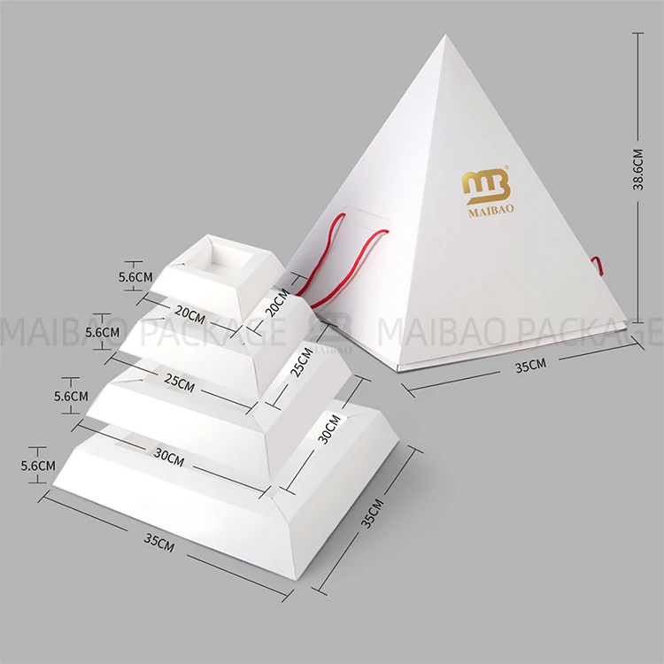 Customized Multi-Level Pyramid Shape Cake Box - Restaurants to Go