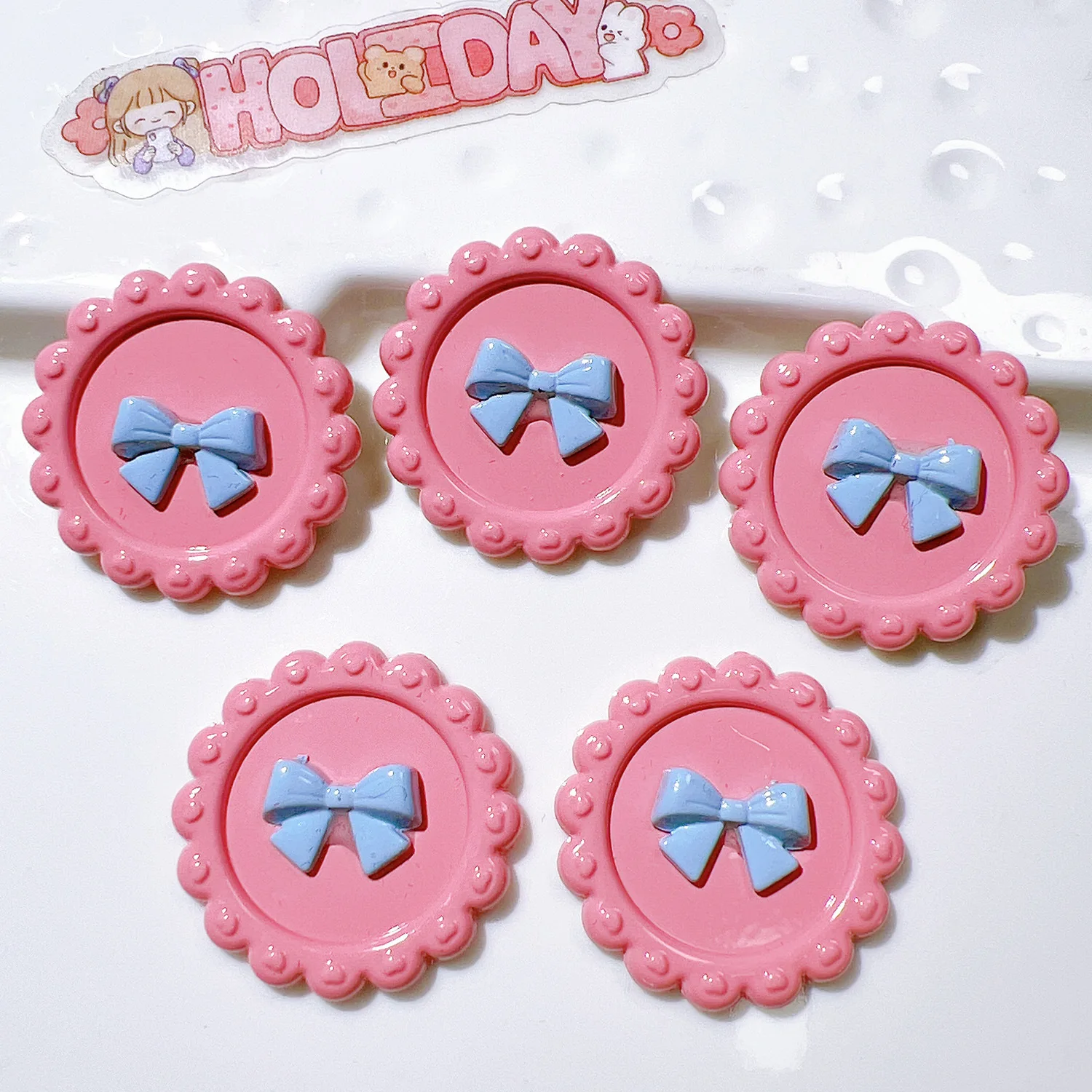 Cute Circular Bow Charms 3d Resin Set Flatback Supplies For Diy Craft ...