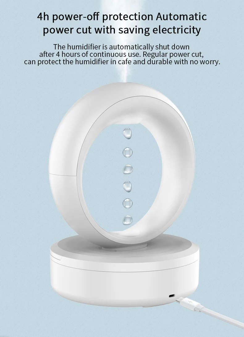 New Design Anti Gravity Water Drop Aroma Diffuser Round Shape Anti ...