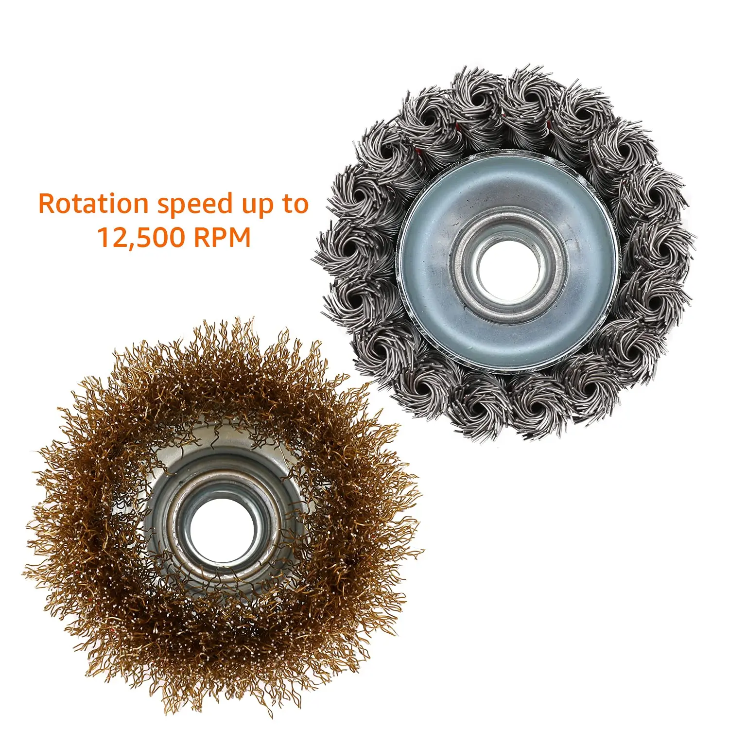 3 Inch Crimped And Knotted Brush Set With 5/8 Inch 11 Threaded Arbor ...