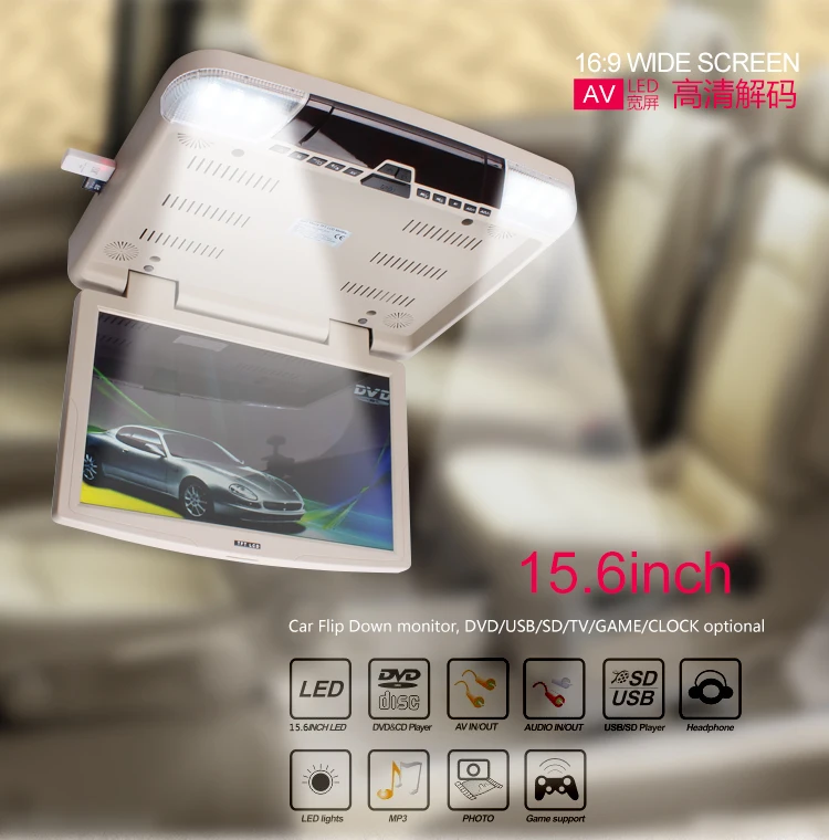 Iso Factory 15.6 Inch Bus Roof Mount Monitor Ips Screen Overhead ...