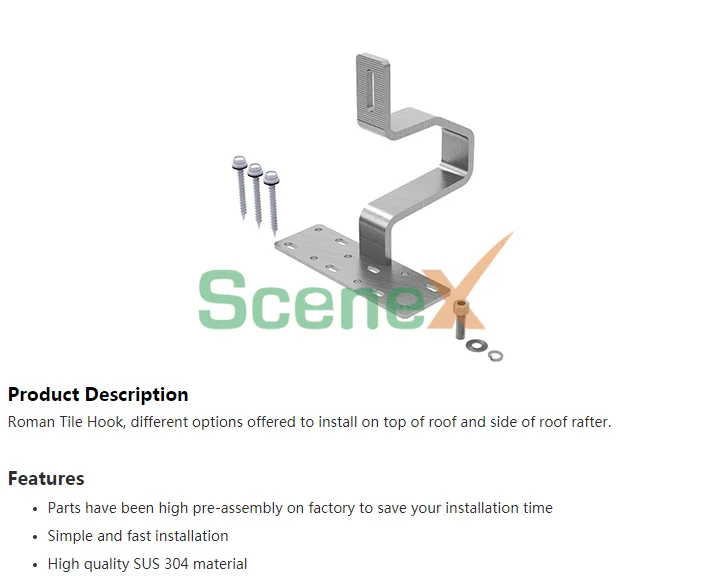 Universal Rapid Hook Of Solar Mounting System For Sloping Roofs - Buy ...