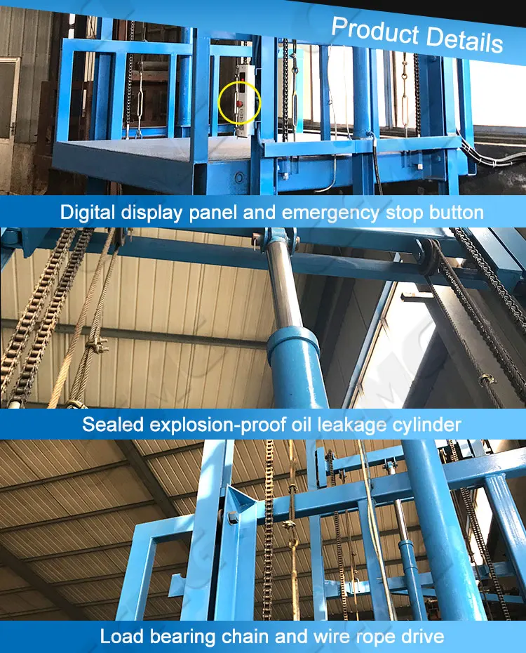 CFMG Outdoor Hydraulic Electric Vertical Freight Elevator Industrial ...
