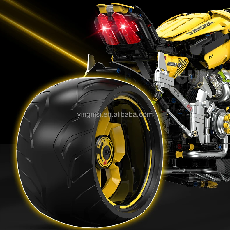 2500PCS 1:5 Scale Technics Motorcycle Model Building Blocks Toys ...