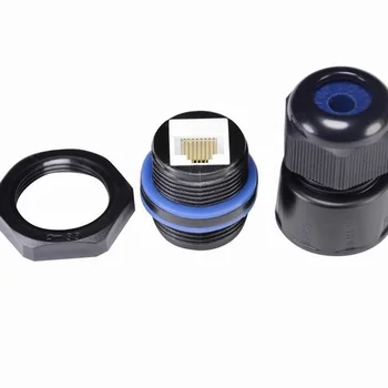 Waterproof Rj45 Connector Ethernet Cable Rj45 Solder Plug Ip68 Front ...