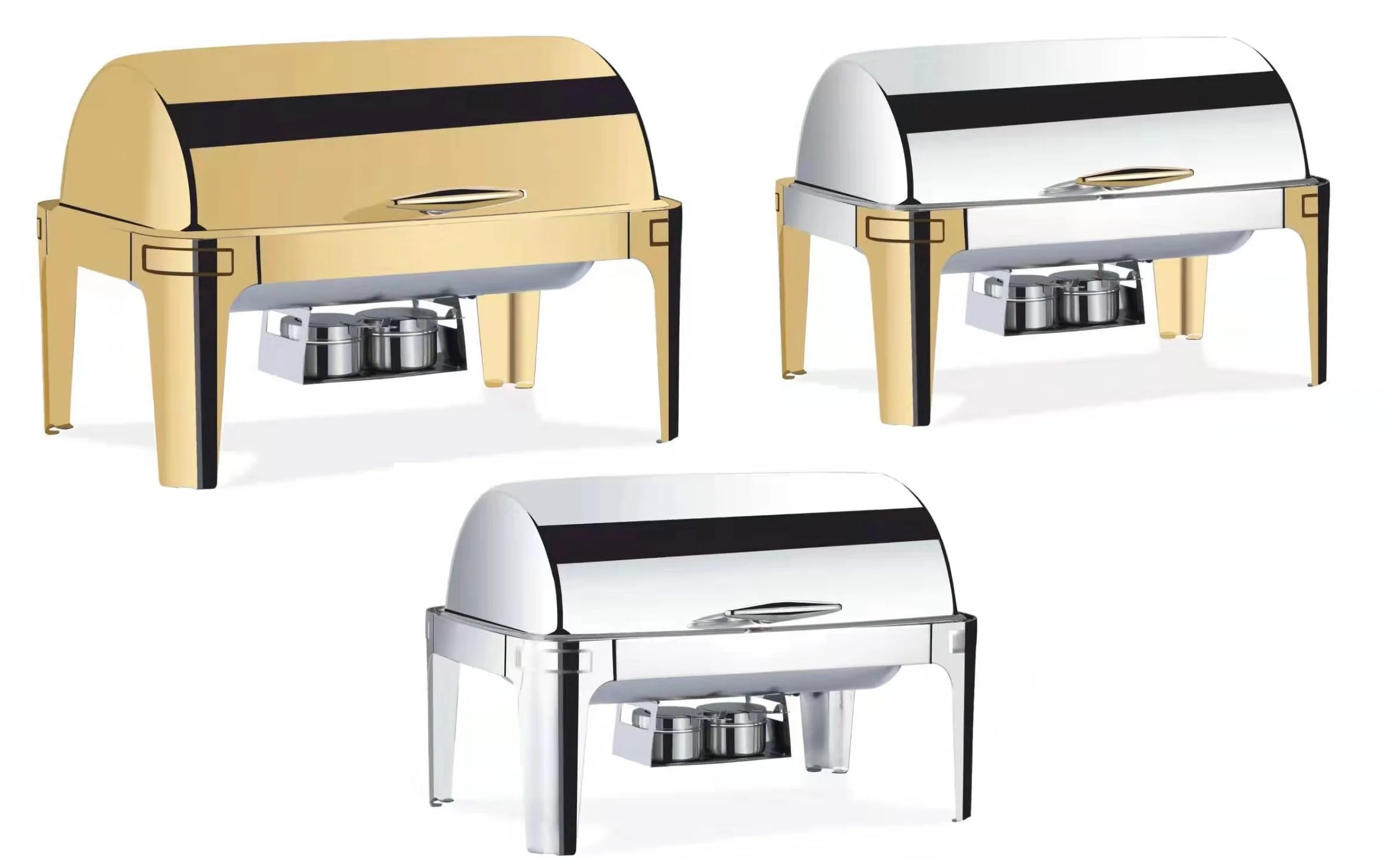 Najor Cookware - Premium Roll Top Gold Plated Chafing Dish