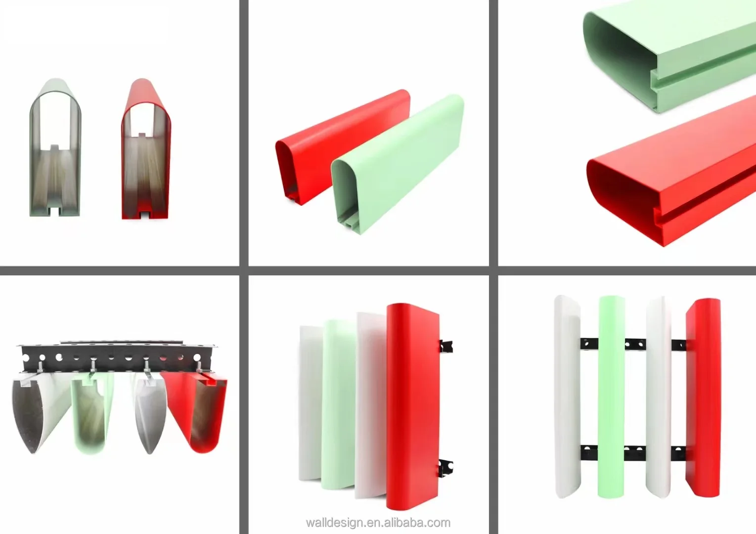 U Shaped Baffles Wall Cladding Wood Grain Aluminum Baffles Ceiling