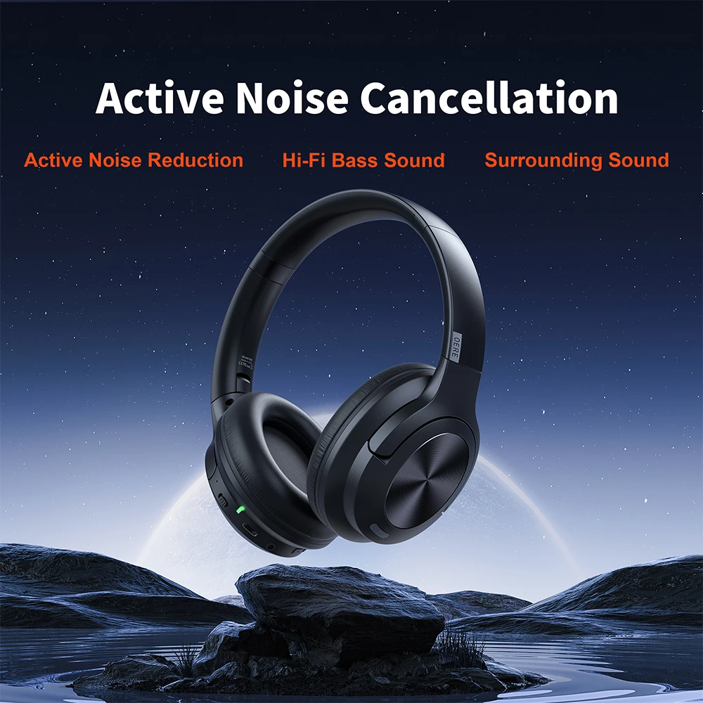 QERE E80 Wireless Headphones - Active Noise Cancelling