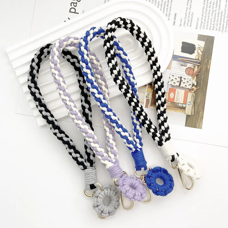 Rewin 2024 Bohemian Handmade Macrame Wrist Cell Phone Charm Keychain ...