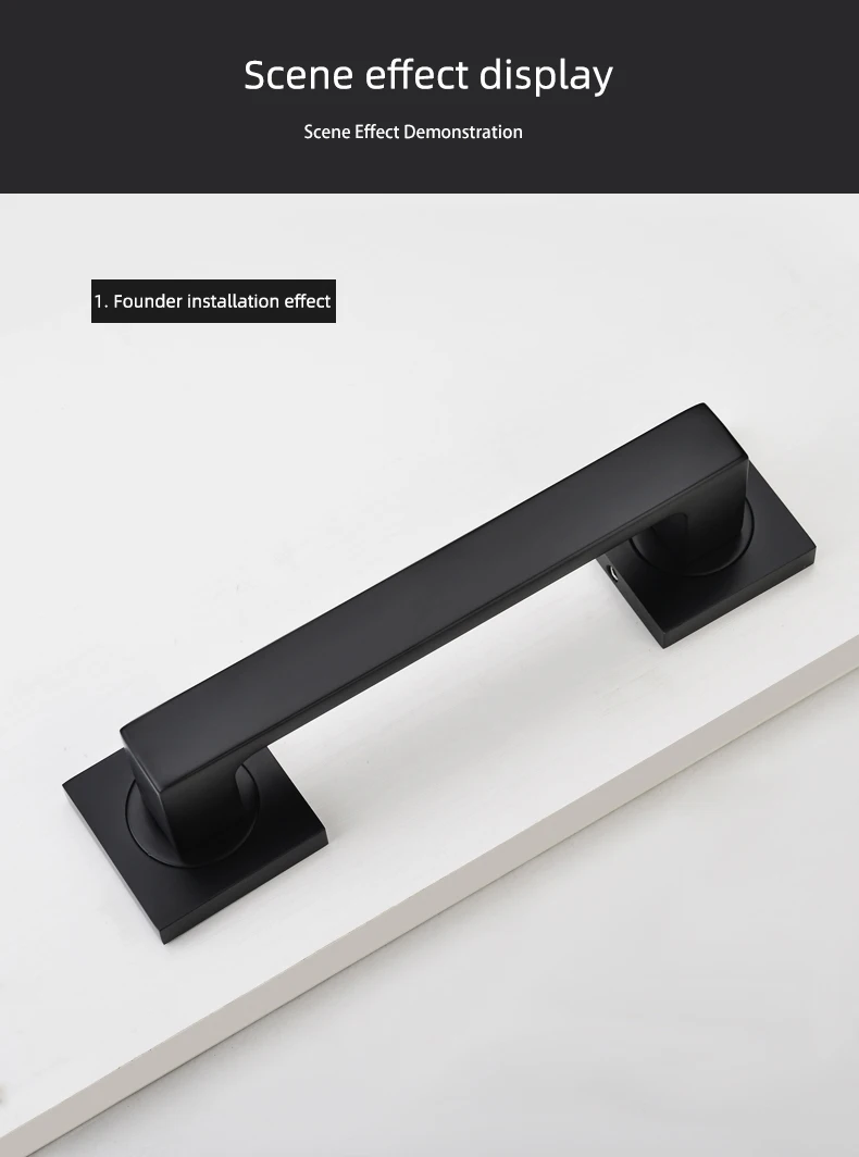 Modern Black Sliding Pull Handle Door Pull Single Side Door Lock Zinc ...