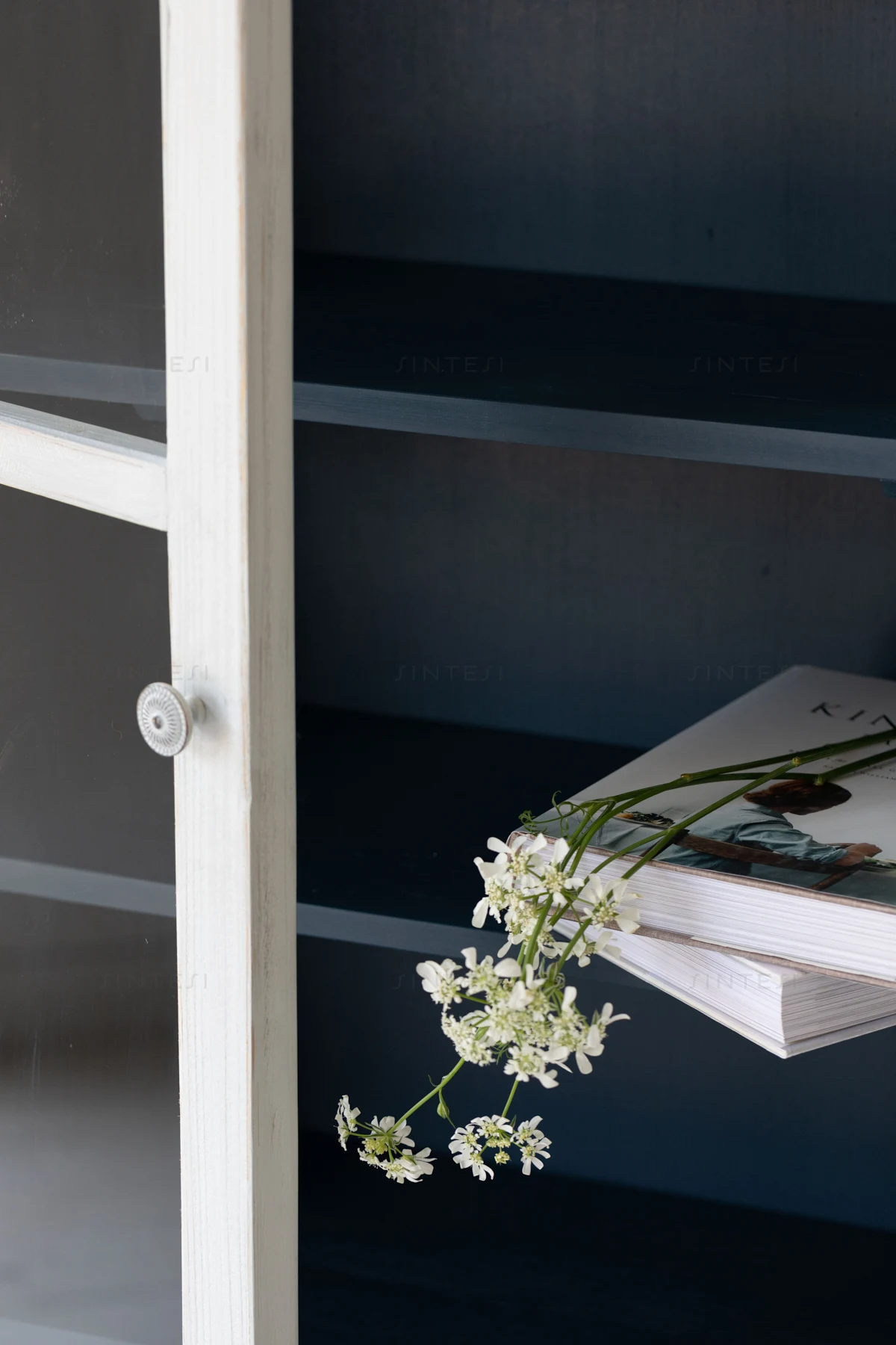 Modern Minimalist Solid Wood Storage Cabinet Wooden Showcase With Glass ...