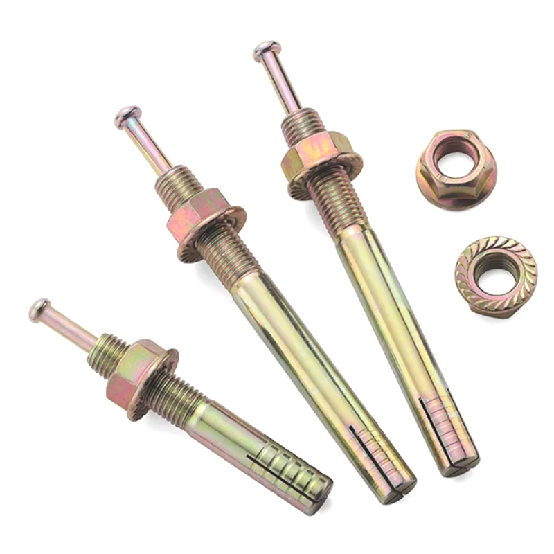 Hammer tapping expansion bolt with one nail, gecko tapping expansion ...