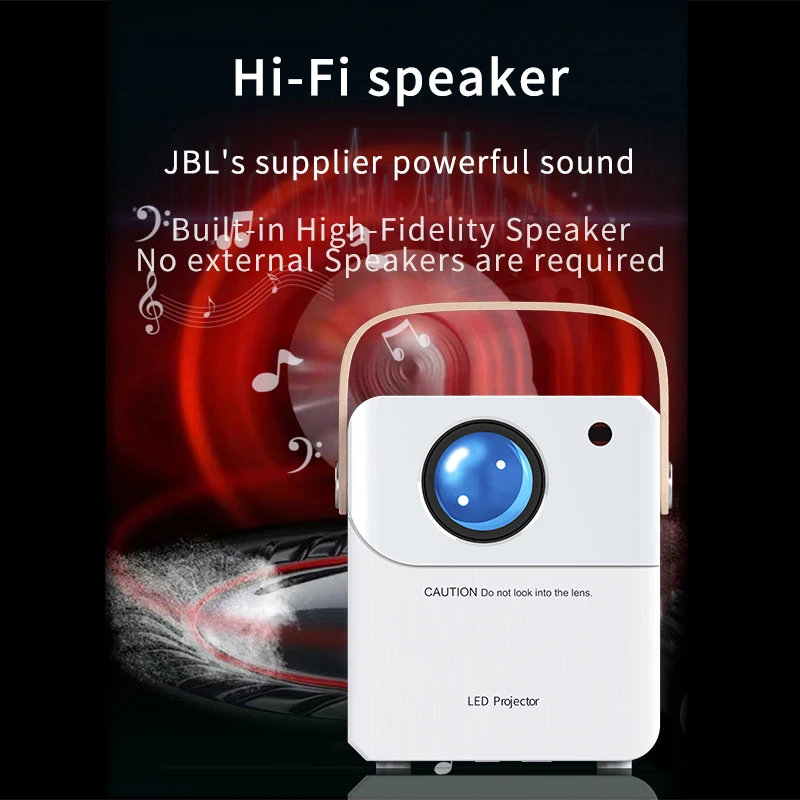 Home Theatre Projectors 4k Black White 30000 Hours LED Android 9.0 ...