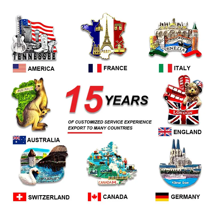 Custom Promotional 3d Polyresin Resin Fridge Magnet Customized Country ...