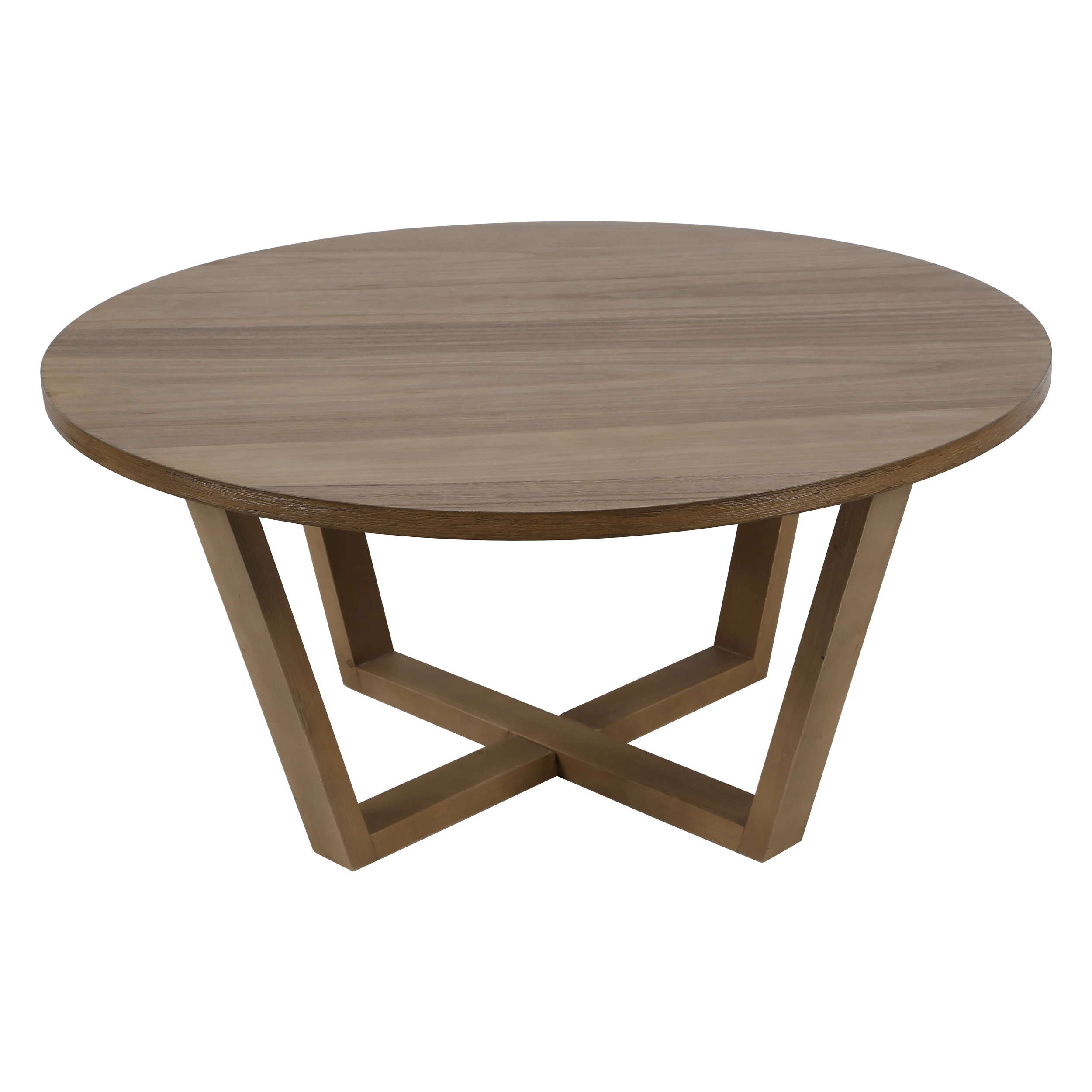 Simple Style Light Brown Paulownia Wood Round Table Top Wooden End ...