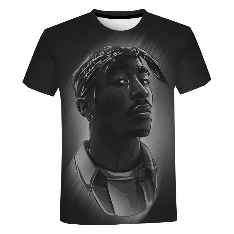 Rapper Tupac 2pac 3D Printed Shirt for Men Hip Hop T-shirt