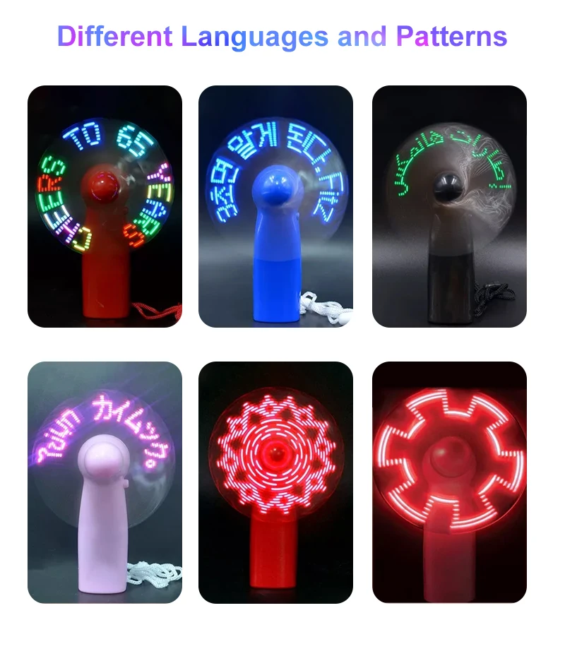 LED Message Fan - Portable Handheld with Customizable Logo