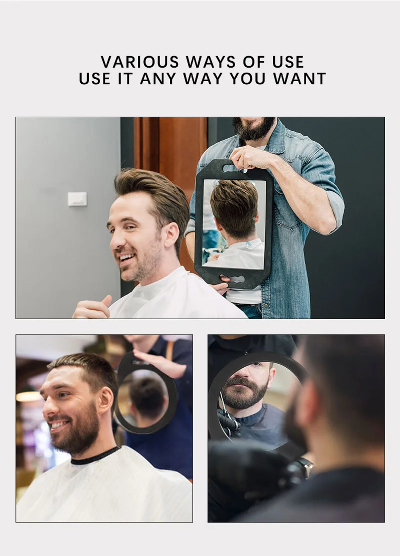 Classical Eva Black Double Handheld Mirror Beauty Unbreakable ...