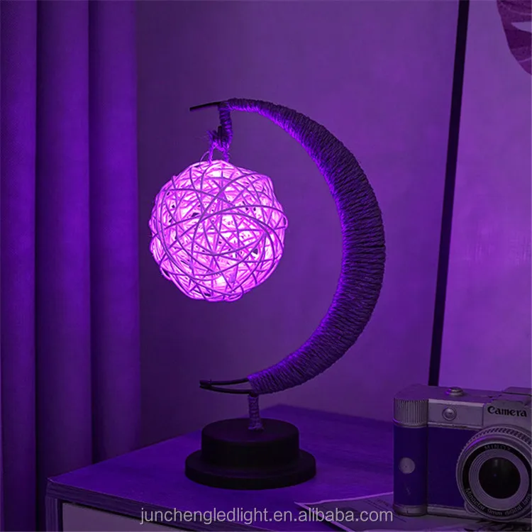 Modern Style Round Ball Rattan Star Decoration Moon Hanging Light ...