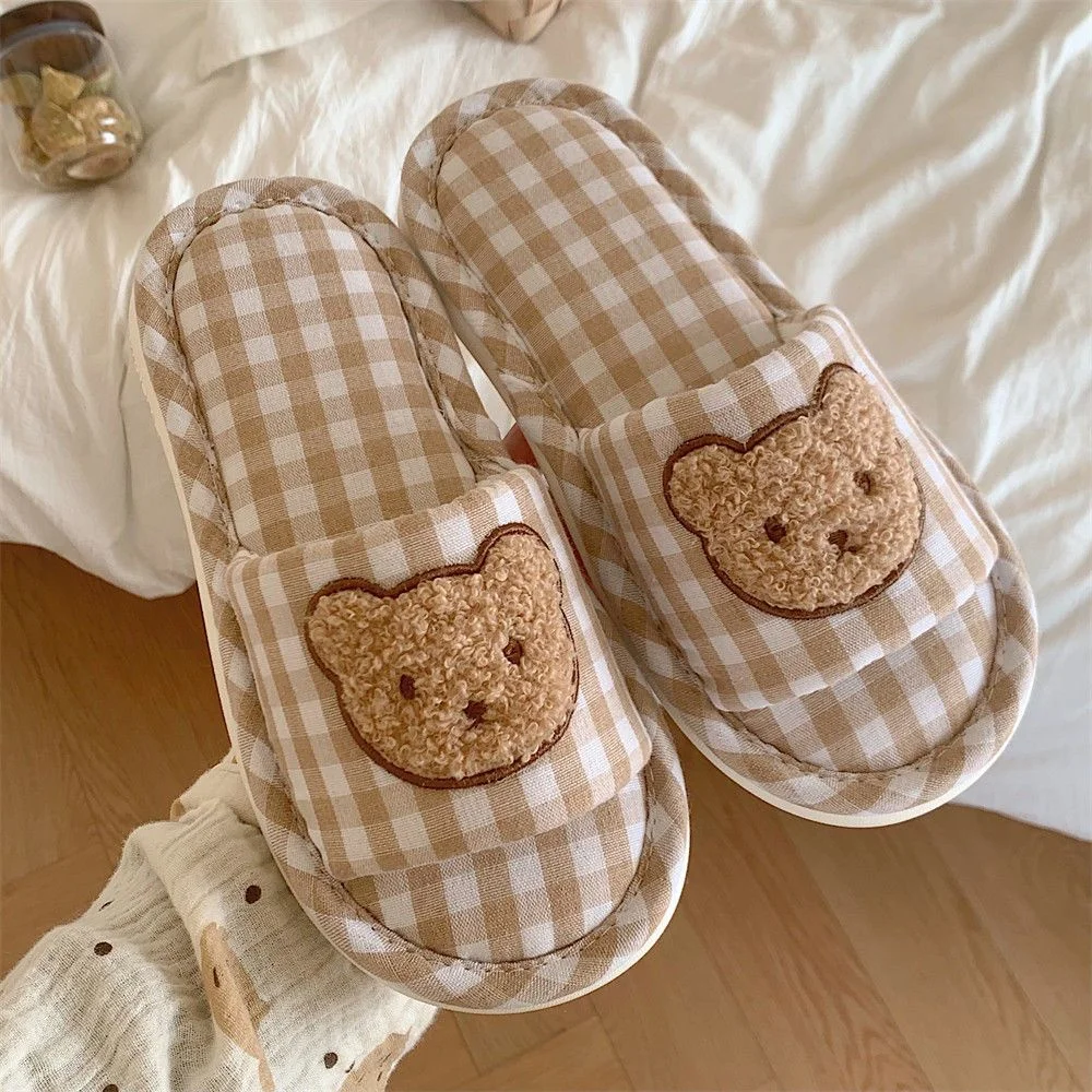 New Product Linen Four Seasons Cartoon Bear Breathable Home Bedroom ...