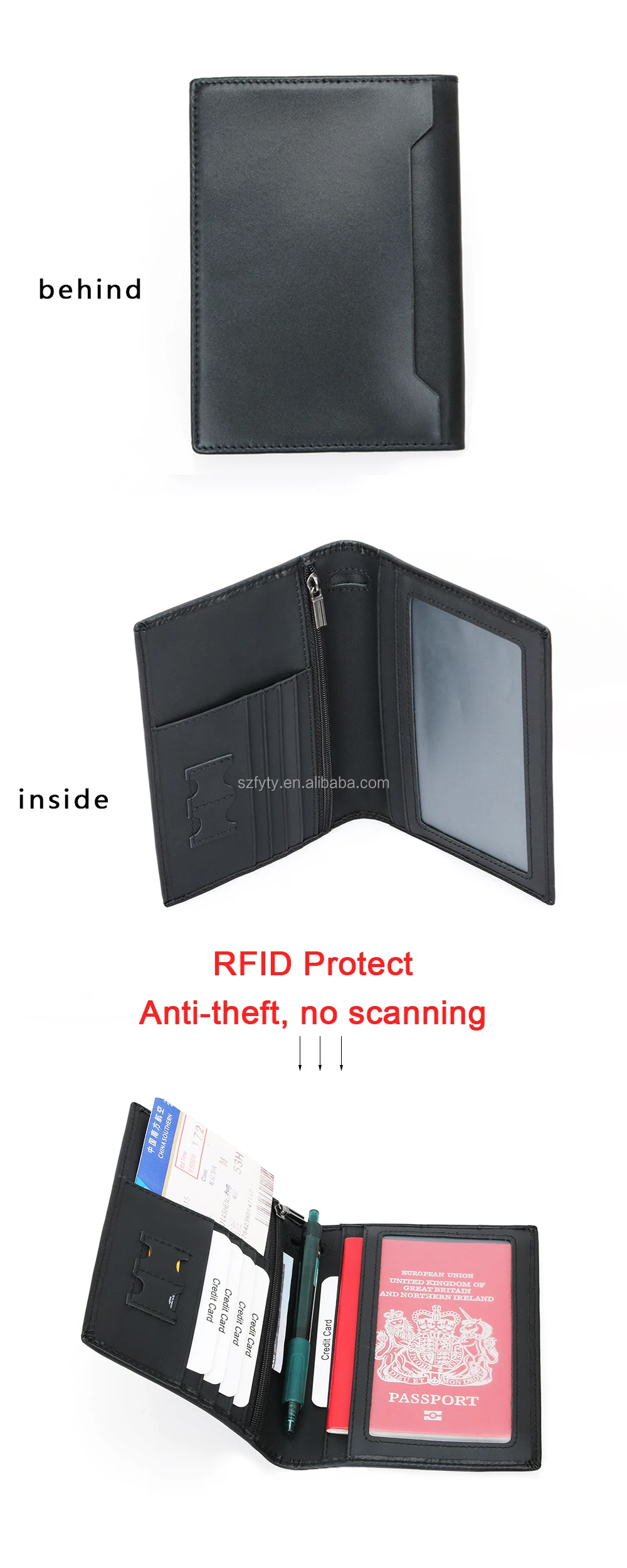 Men Slim Passport Bifold RFID Blocking Minimalist Front Pocket - Thin ...