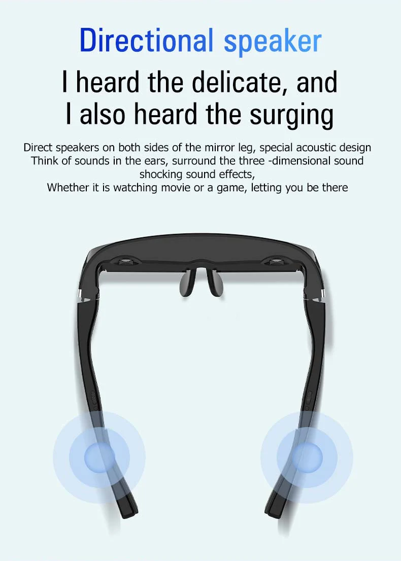Myopia Friendly Portable AR Smart Glasses With Dual Microphones ...