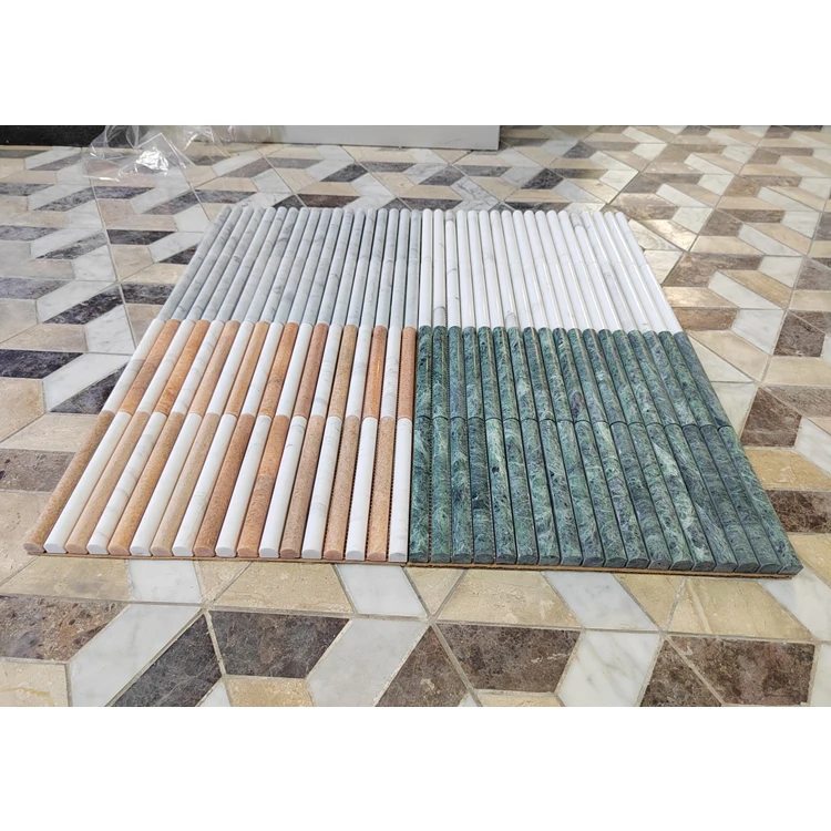 Newstar Honed Flute Marble Wall Panel Tiles Pencil Round Ribbed Stone ...