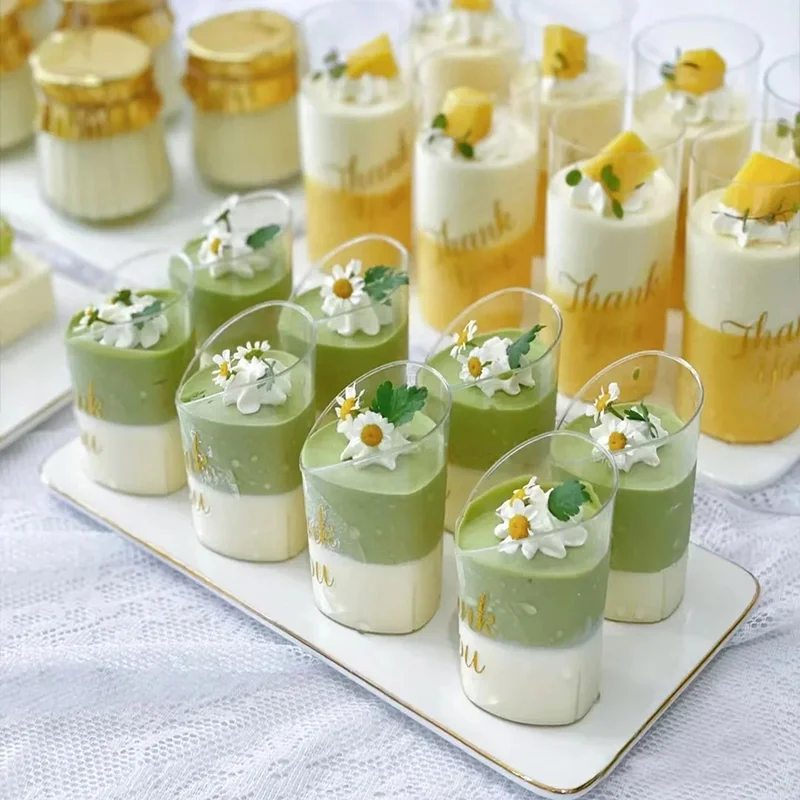 Transparent PS Cups Sweet Dessert Mousse Plastic Pudding Cup Cake Cup ...