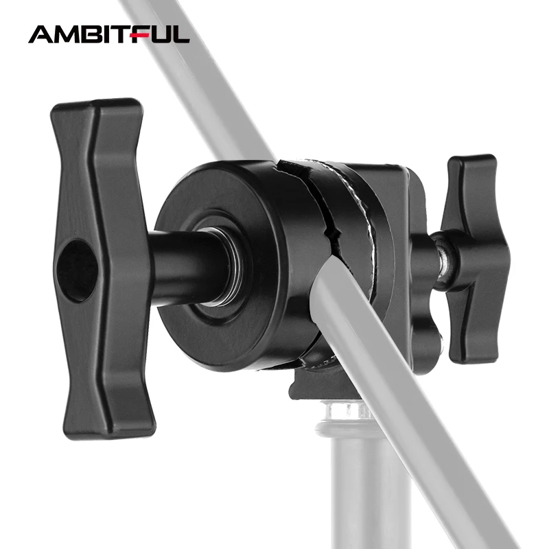 Black Heavy Duty Grip Head 1.5cm 15mm C Stand Mounting Adapter Metal ...