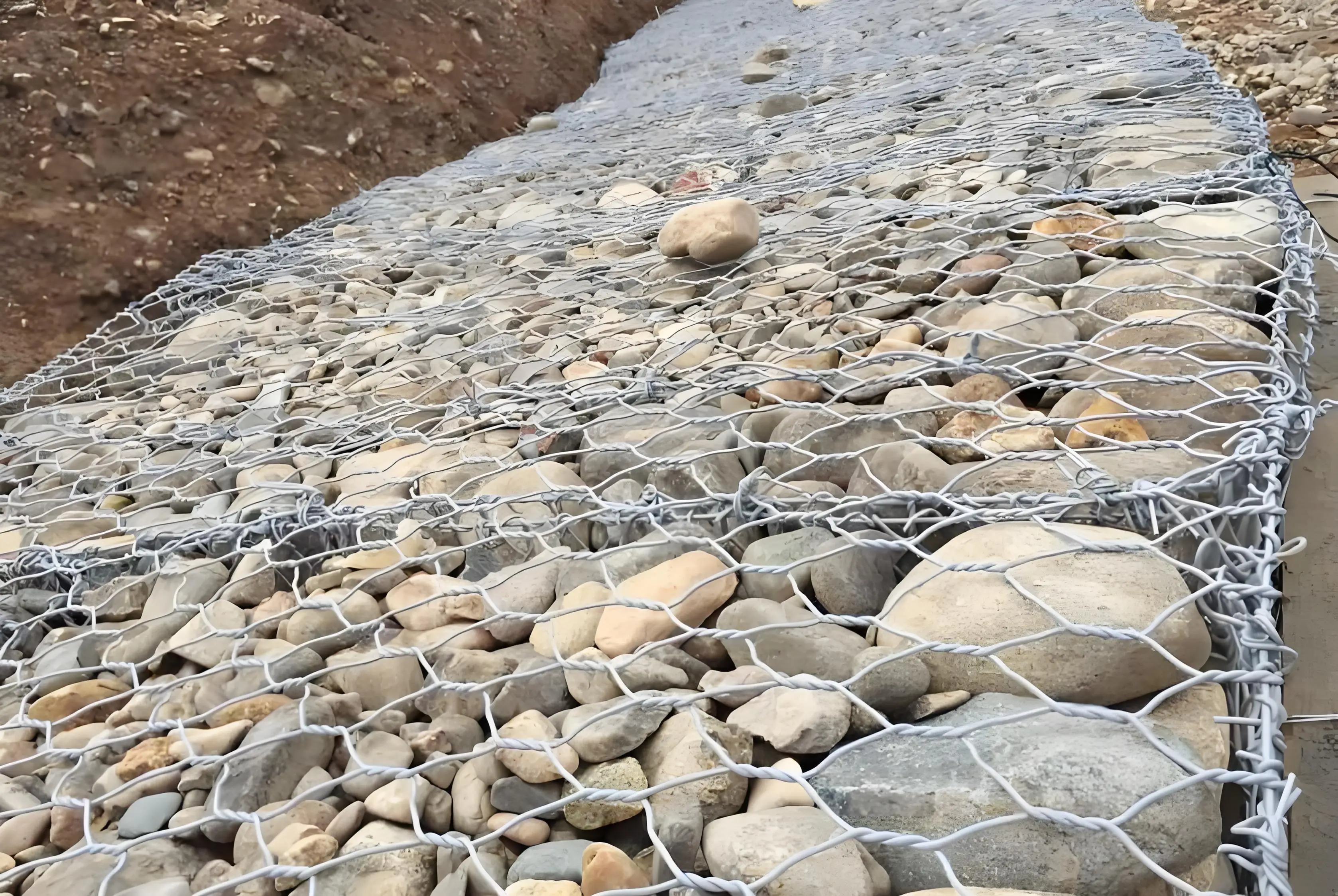 Metal Retaining Wall Wire Mesh Coastal Protection Stone Cage PVC Stone ...