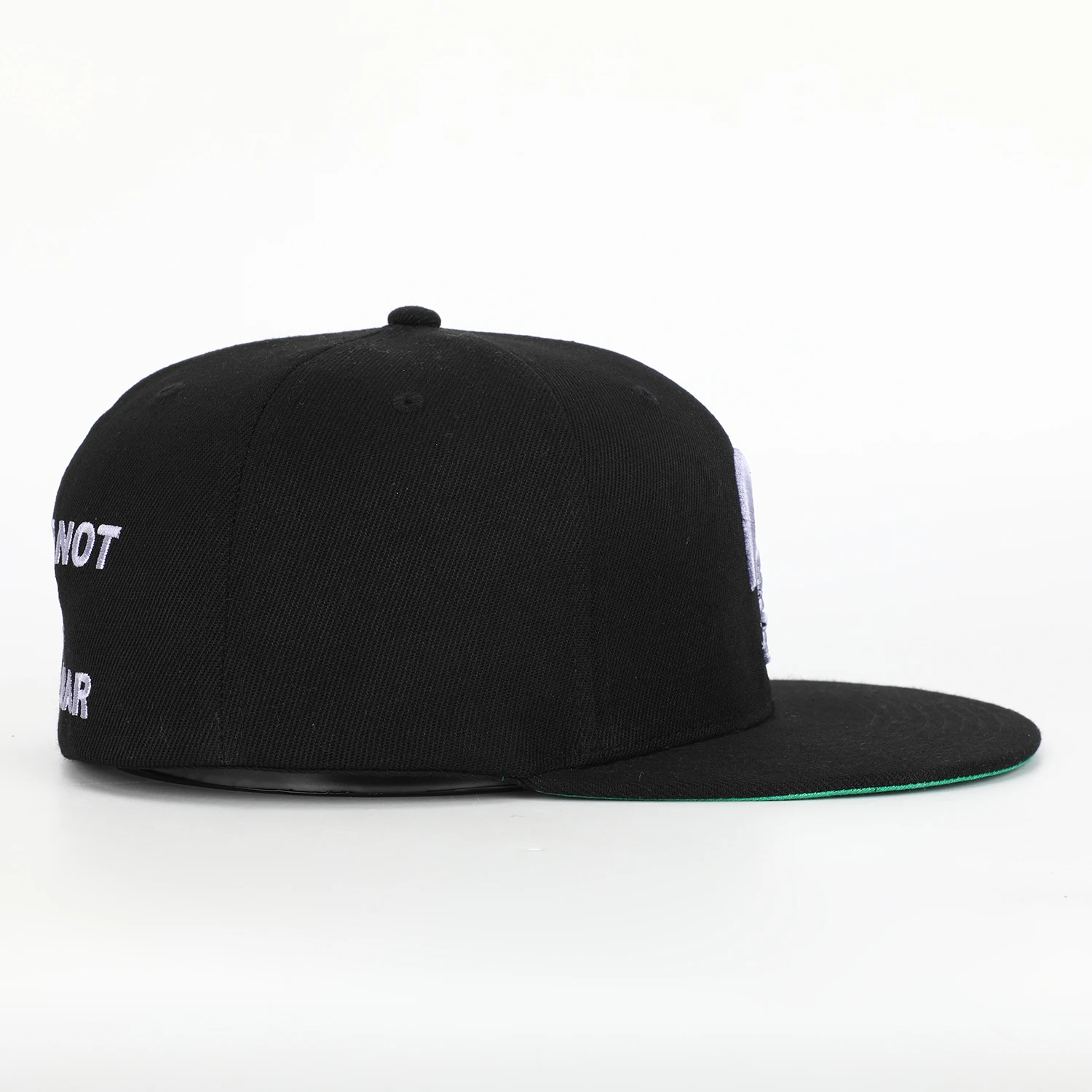 Custom 6 Panel Black Acrylic Closed Back Flex Fit Gorras Cap Fitted Hat ...