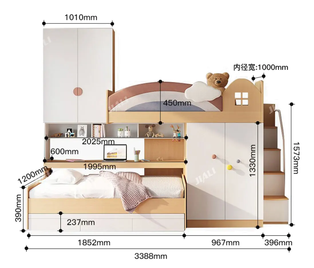 Pink Wooden Castle Princess Bunk Bed Kids Princess Children Bed For ...