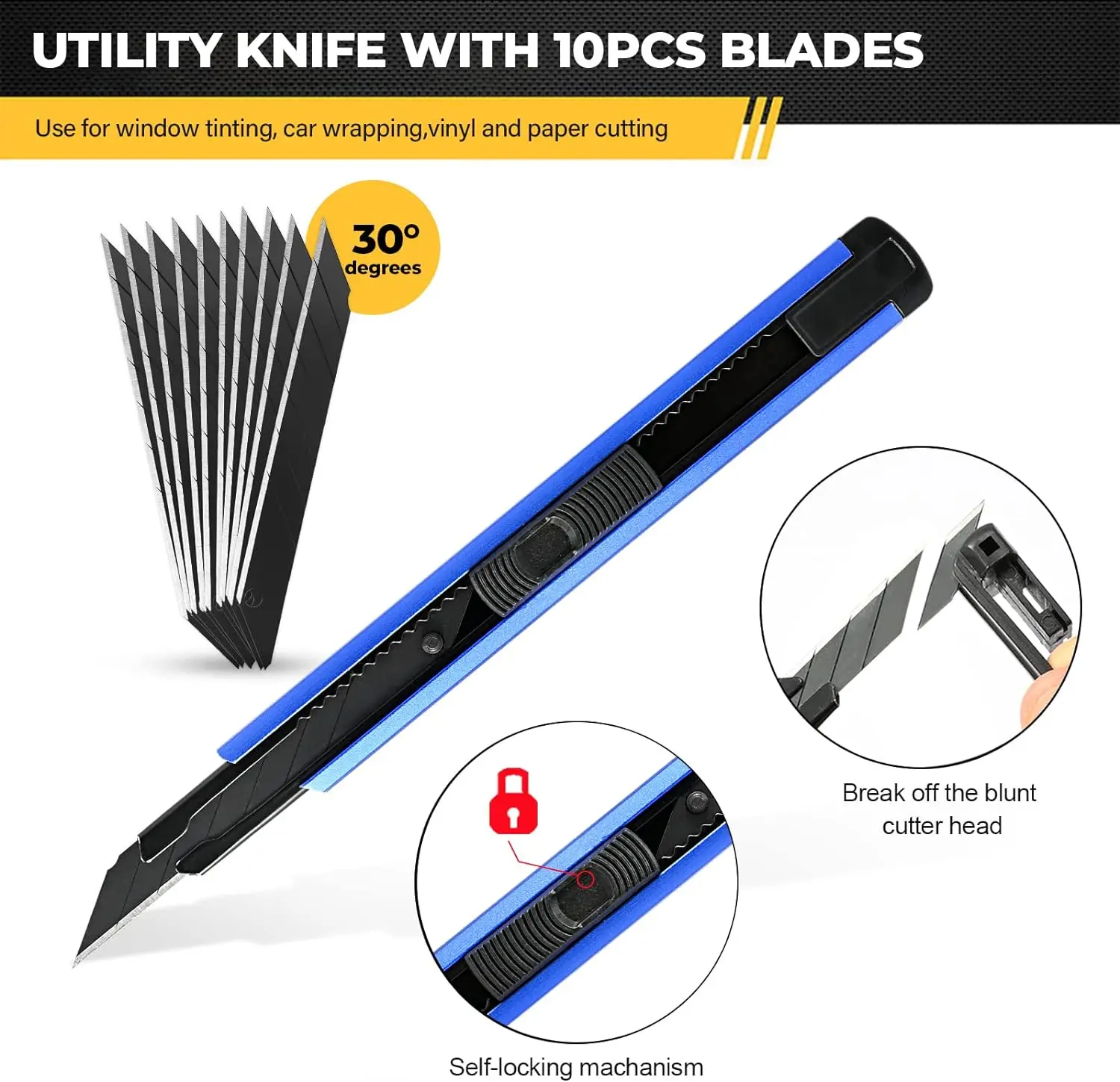 Vehicle Vinyl Wrap Window Tint Film Tool Kit Include 4 Inch Felt ...