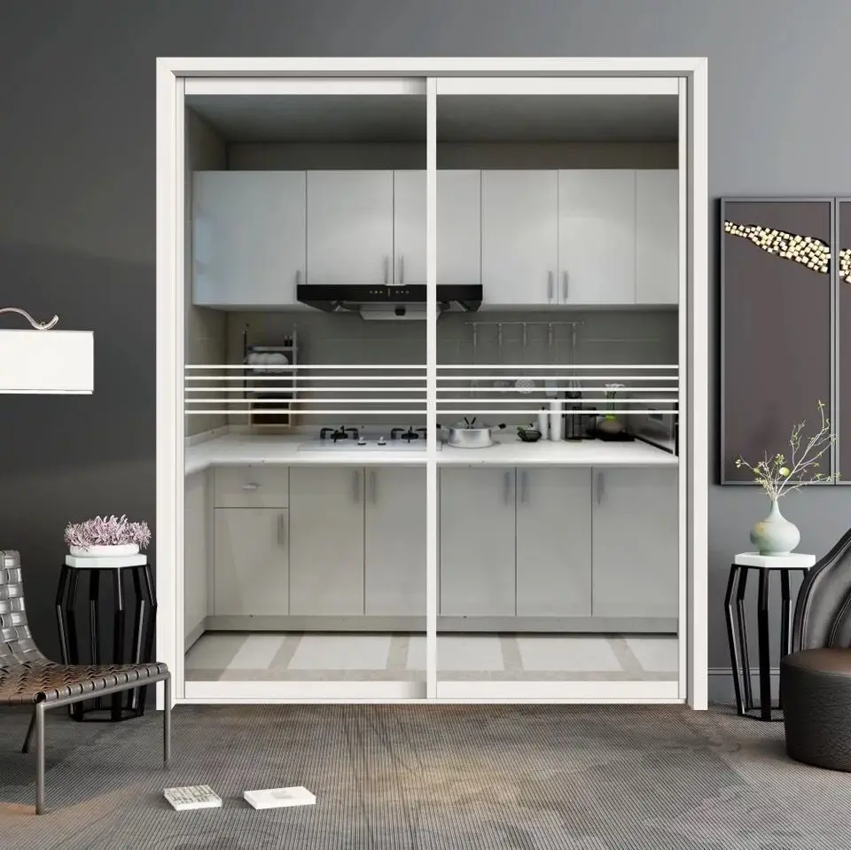 Hanging Rail Sliding Doors Titanium Alloy Trackless Sliding Doors for ...